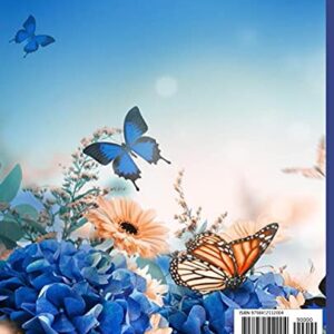 Yellow and blue flowers with butterflies composition notebooks: Wide Ruled Blank Pages 7.5 x 9.25, 120 Pages, For kids, teens, and adults, Video Game (Composition Notebooks)