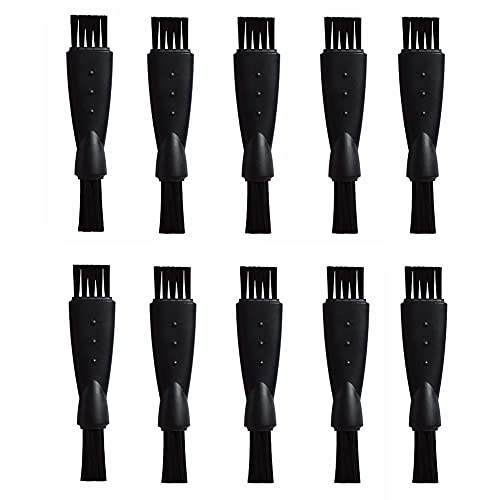 10pcs Mens Electric Shaver Cleaning Brush Hair Remover Shaving Razor Brush Replacement Brushes - Black