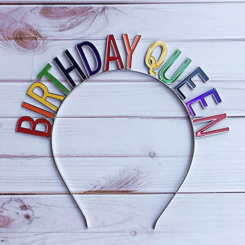 Birthday Crown Birthday Queen Birthday Sash for Women Birthday Headband Happy Birthday Queen Crown for Girls & Woman Fall Birthday Girl Tiara Headband Colorful