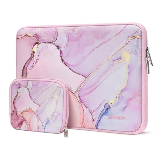 MOSISO Laptop Sleeve Compatible with MacBook Air/Pro, 13-13.3 inch Notebook, Compatible with MacBook Pro 14 inch 2023-2021 A2779 M2 A2442 M1, Neoprene Bag with Small Case Marble MO-MBH216