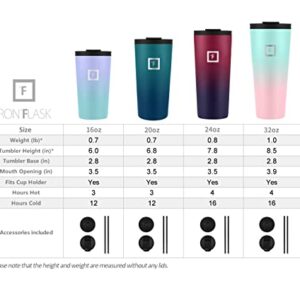 IRON °FLASK Classic Tumbler 2.0 - Airtight Leak-Proof, Durable Stainless Steel Bottle - Double Walled, Drinking Cup, Hot & Cold Insulated Thermo Tumblers - Coffee & Water Travel Mug, 24 Oz