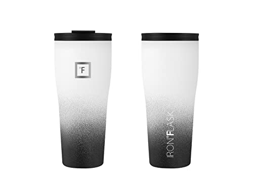 IRON °FLASK Rover Tumbler 2.0-32 Oz 2 Lids Vacuum Insulated Stainless Steel Bottle, Modern Double Walled, Drinking Cup Simple Thermo Travel Mug, Hydro Water Metal Canteen Winter White