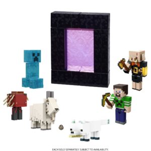 Mattel Minecraft Craft-A-Block Strider Figure, Authentic Pixelated Video-Game Characters, Action Toy to Create, Explore and Survive, Collectible Gift for Fans Age 6 Years and Older