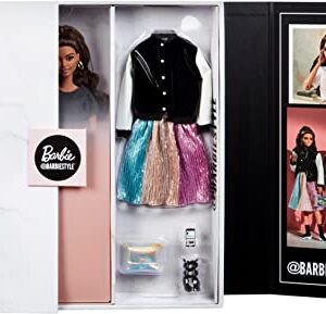 Barbie Signature @BarbieStyle Fully Posable Fashion Doll (Brunette) with 2 Tops, Skirt, Jeans, Jacket, 2 Pairs of Shoes & Accessories, Gift for Collectors