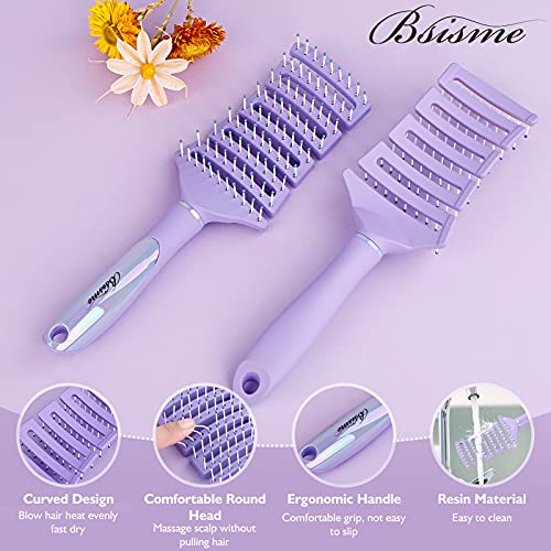 Hair Brush, Curved Vented Brush Faster Blow Drying, Professional Detangling Hair Brushes for Women Men Kids, Paddle Detangler Brush for Wet Dry Curly Thick Straight Hair