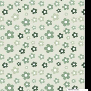 Composition Notebook: Retro Aesthetic Sage Green Daisy Floral Pattern | Wide Ruled Paper Book – 8.5 x 11” (100 Pages) | Blank Wide Lined Workbook for ... Students, Elementary, College, Study Notes