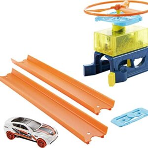 Hot Wheels Track Builder Playset Drone Lift-Off Pack, 6 Component Parts, Includes 1:64 Scale Toy Car