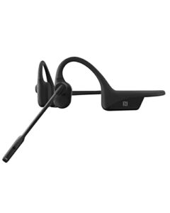 shokz (aftershokz opencomm - bone conduction open-ear stereo bluetooth headset with noise-canceling boom microphone - wireless headset for mobile use, with bookmark