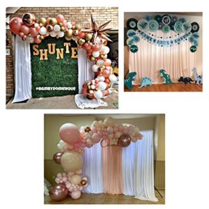 White Backdrop Curtain for Parties Wedding Backdrop Drapes Baby Shower Birthday Anniversary Videos Photography Decorations, 2 Panels, 5ft x 10ft