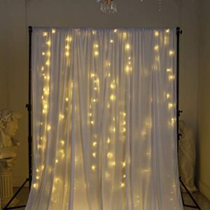 White Backdrop Curtain for Parties Wedding Backdrop Drapes Baby Shower Birthday Anniversary Videos Photography Decorations, 2 Panels, 5ft x 10ft