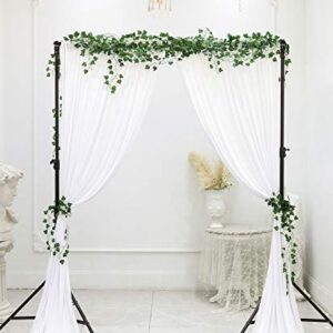 White Backdrop Curtain for Parties Wedding Backdrop Drapes Baby Shower Birthday Anniversary Videos Photography Decorations, 2 Panels, 5ft x 10ft