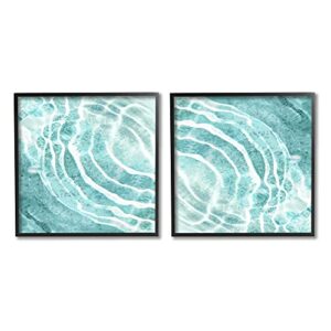 stupell industries calm blue water ripples clear tropical lake, designed by maggie olsen black framed wall art, 2pc, each 24 x 24