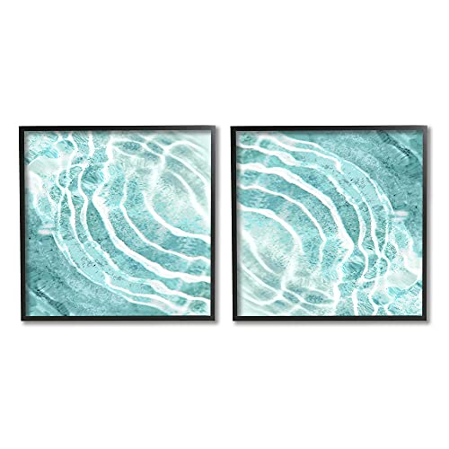 Stupell Industries Calm Blue Water Ripples Clear Tropical Lake, Designed by Maggie Olsen Black Framed Wall Art, 2pc, Each 24 x 24