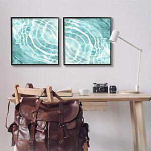 Stupell Industries Calm Blue Water Ripples Clear Tropical Lake, Designed by Maggie Olsen Black Framed Wall Art, 2pc, Each 24 x 24