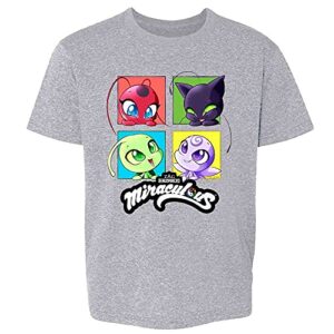 pop threads miraculous ladybug and cat noir merch kwamis tikki baby toddler kids girl boy t-shirt sport grey 3t