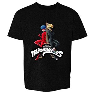 pop threads miraculous ladybug and cat noir merch eiffel tower baby toddler kids girl boy t-shirt black 6