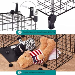 ANWBROAD Wire Cube Storage Organizer, 9 Cube Metal Grid, Wire Shelves Organizer, C grids Panels, Closet Organizer Shelves, Ideal for Bedroom Living Room Office 11.8” x 11.8” Black ULWT009B