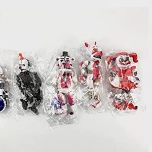 Toysvill FNAF Action Figures Sister Location (Set of 5 pcs), More Than 5 inches [Funtime Freddy Bear, Circus Baby, Ennard, Ballora, Funtime Foxy], Fun Action Simulator