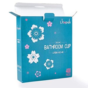 LITOPAK 400 Pack 3oz Disposable Bathroom Cups, Colorful Disposable Mouthwash Cups, Small Disposable Cups, Mini Paper Cups for Parties, Picnics, Barbecues, Travel and Events.