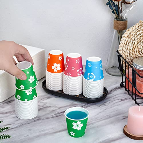 LITOPAK 400 Pack 3oz Disposable Bathroom Cups, Colorful Disposable Mouthwash Cups, Small Disposable Cups, Mini Paper Cups for Parties, Picnics, Barbecues, Travel and Events.