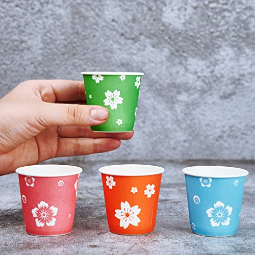 LITOPAK 400 Pack 3oz Disposable Bathroom Cups, Colorful Disposable Mouthwash Cups, Small Disposable Cups, Mini Paper Cups for Parties, Picnics, Barbecues, Travel and Events.