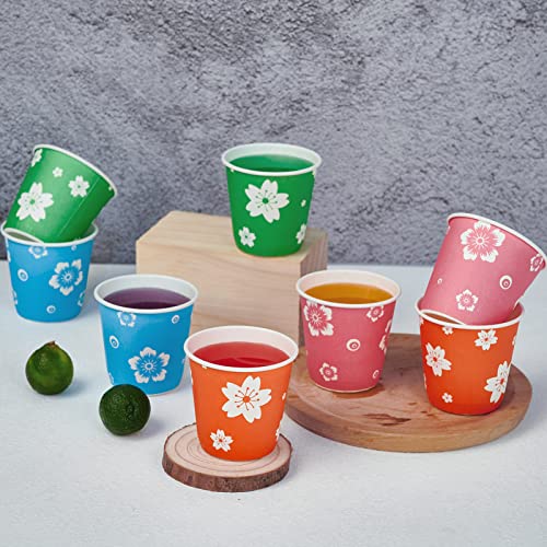 LITOPAK 400 Pack 3oz Disposable Bathroom Cups, Colorful Disposable Mouthwash Cups, Small Disposable Cups, Mini Paper Cups for Parties, Picnics, Barbecues, Travel and Events.