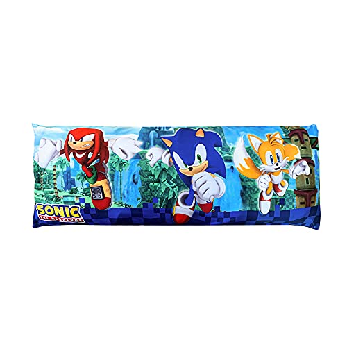 Sonic The Hedgehog Bedding Super Soft Microfiber Zippered Body Pillow Cover, 54 in x 20 in, (Official Sega Sonic Product) Anime