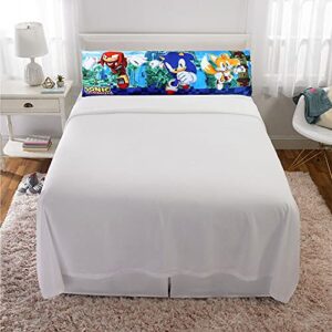 Sonic The Hedgehog Bedding Super Soft Microfiber Zippered Body Pillow Cover, 54 in x 20 in, (Official Sega Sonic Product) Anime