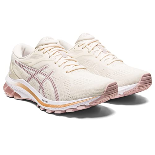 ASICS Women's GT-1000 10 Running Shoes, 8.5, Cream/Watershed Rose