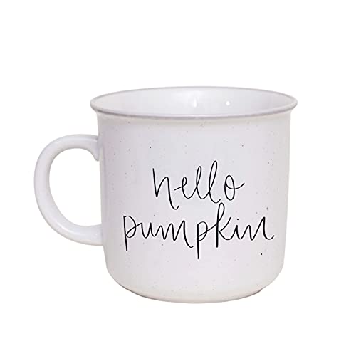 Sweet Water Decor Fall Coffee Mugs | Seasonal 16oz Ceramic Campfire Coffee Cup | Microwave & Dishwasher Safe Autumn Mug Great for Halloween, Pumpkin Spice Lattes & Thanksgiving (Hello Pumpkin)