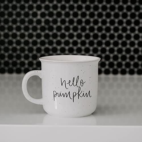 Sweet Water Decor Fall Coffee Mugs | Seasonal 16oz Ceramic Campfire Coffee Cup | Microwave & Dishwasher Safe Autumn Mug Great for Halloween, Pumpkin Spice Lattes & Thanksgiving (Hello Pumpkin)