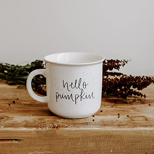 Sweet Water Decor Fall Coffee Mugs | Seasonal 16oz Ceramic Campfire Coffee Cup | Microwave & Dishwasher Safe Autumn Mug Great for Halloween, Pumpkin Spice Lattes & Thanksgiving (Hello Pumpkin)