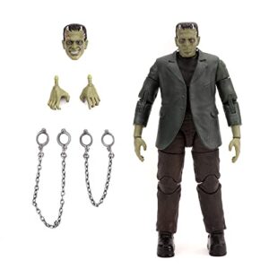 jada toys universal monsters 6" frankenstein action figure, toys for kids and adults, 31958, black