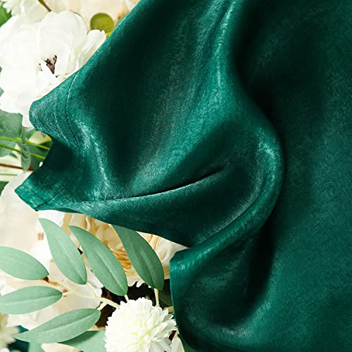 Cytdkve 2 Panels 4.8 Feet x 10 Feet Hunter Green Velvet-Like Wedding Backdrop Curtain Drapes, Silky Soft Window Curtains Panels for Wedding Ceremony Birthday Party Decorations