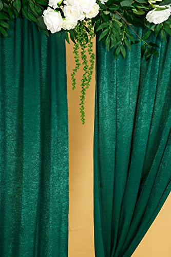 Cytdkve 2 Panels 4.8 Feet x 10 Feet Hunter Green Velvet-Like Wedding Backdrop Curtain Drapes, Silky Soft Window Curtains Panels for Wedding Ceremony Birthday Party Decorations