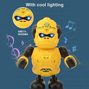 Zerodis Kids Robot Toys, Boys Robot Toys Gorilla Shaped Mist Spraying Kids Robots Gifts with Lights Sounds for Kid 3-8 Year Birthday Gift Present(Yellow)