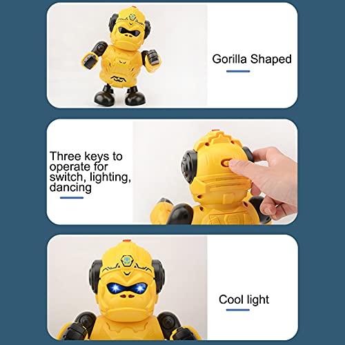 Zerodis Kids Robot Toys, Boys Robot Toys Gorilla Shaped Mist Spraying Kids Robots Gifts with Lights Sounds for Kid 3-8 Year Birthday Gift Present(Yellow)