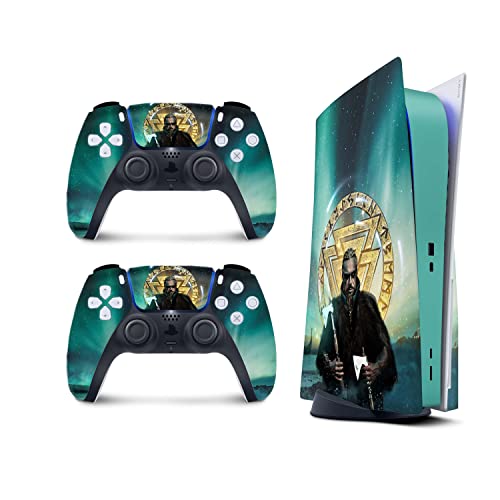 TACKY DESIGN PS5 Vikings Skin for PlayStation 5 Console and 2 Controllers, skin Vinyl 3M Decal Stickers Full wrap Cover (Disk Edition)