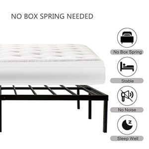 Wulanos California King Bed Frames 18 inches Tall, 3500lbs Heavy Duty Metal Platform with Steel Slats Support, No Box Spring Needed, Sturdy and Noise-Free