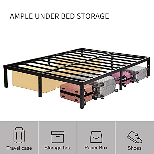 Wulanos California King Bed Frames 18 inches Tall, 3500lbs Heavy Duty Metal Platform with Steel Slats Support, No Box Spring Needed, Sturdy and Noise-Free