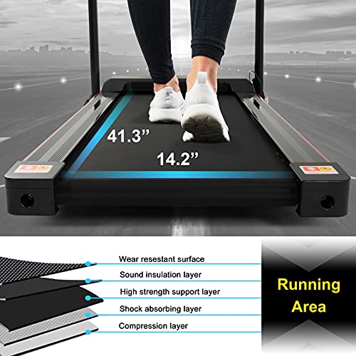 FYC Folding Treadmills for Home - 2.25HP Electric Treadmill 265 LBS Weight Capacity, Easy Assemble with Incline/LCD Display, Portable Running Walking Workout for Home Gym Saver Space