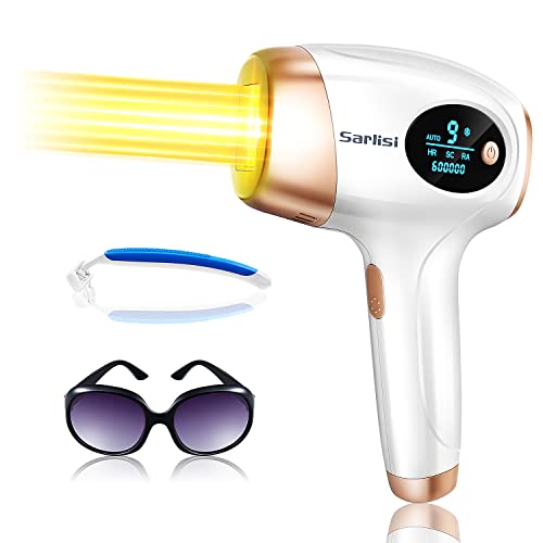 Laser Hair Removal, Upgraded 999,900 Flashes IPL Permanent Hair Removal, 3-in-1 Hair Removal Device with 9 Levels Adjustable for Women & Men's Facial Legs Arms Bikini Line at-Home Use (White）