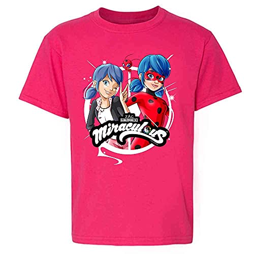 Pop Threads Miraculous Ladybug and Cat Noir Merch Marinette Youth Kids Girl Boy T-Shirt Pink M