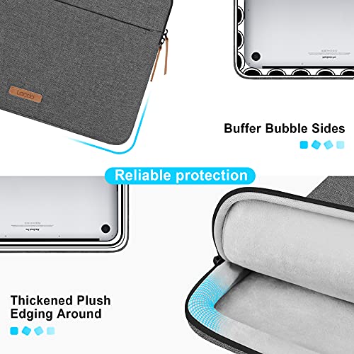 Lacdo 360° Protective Laptop Sleeve Case for 13 inch New MacBook Air M2 A2681 M1 A2337 A2179 2022-2018, 13" MacBook Pro M2 M1 A2338 A2289 A2251 2022-2016, 12.9" iPad Pro with Accessory Bag, Dark Gray