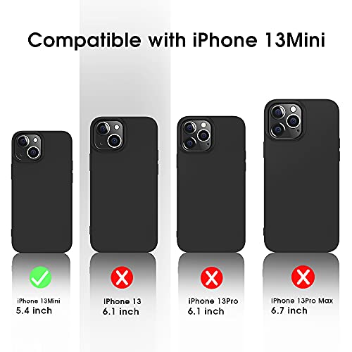 X-level Compatible iPhone 13 Mini Case Slim Fit Ultra-Thin [Guardian Series] Soft TPU Matte Finish Coating Phone Cases Lightweight Back Cover for iPhone 13 Mini with Comfortable Grip (2021)- Black