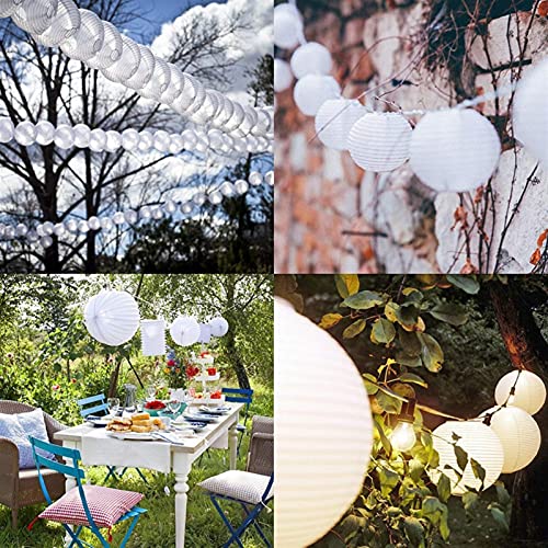 Lantern 30 Pcs 4 inch-12 inch White Paper Lantern Chinese Lanterne Papier Lampion Wedding Party Halloween Christmas Event Hanging Decor (Color : White)