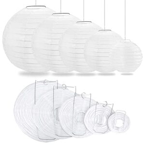 Lantern 30 Pcs 4 inch-12 inch White Paper Lantern Chinese Lanterne Papier Lampion Wedding Party Halloween Christmas Event Hanging Decor (Color : White)