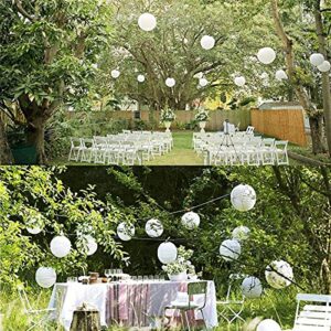 Lantern 30 Pcs 4 inch-12 inch White Paper Lantern Chinese Lanterne Papier Lampion Wedding Party Halloween Christmas Event Hanging Decor (Color : White)