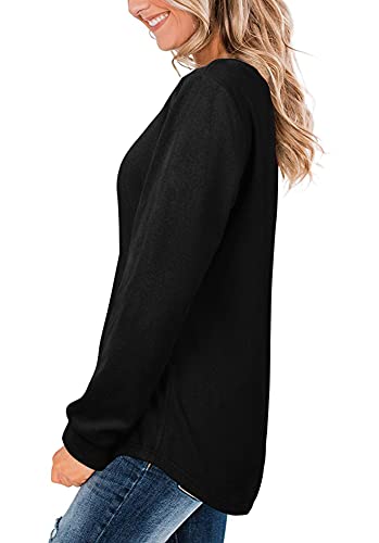 Aokosor Tunic Tops to Wear with Leggings Womens Long Sleeve Sweatshirts Lightweight Fall Outfits L