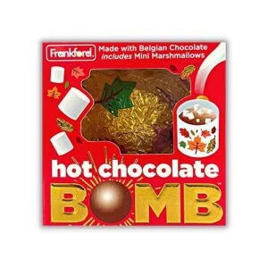 belgian hot chocolate melting ball with mini marshmallows inside, cute autumn dessert drink, 1.6 ounce